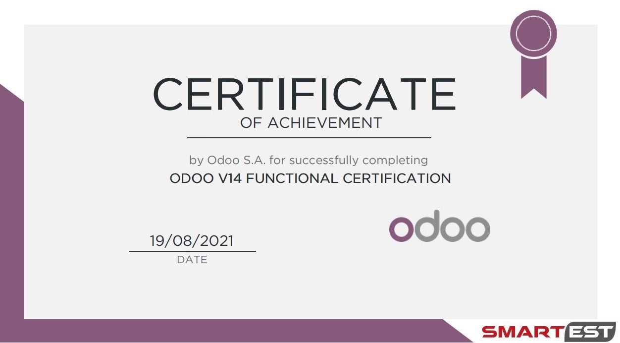 Certification Odoo V14 - Smartest